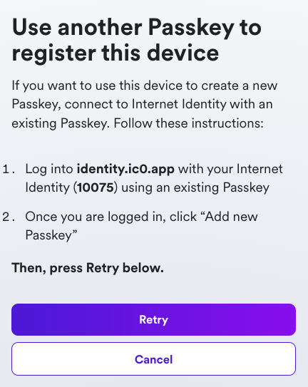 How do I use Internet Identity to connect from a new device? – Internet Identity