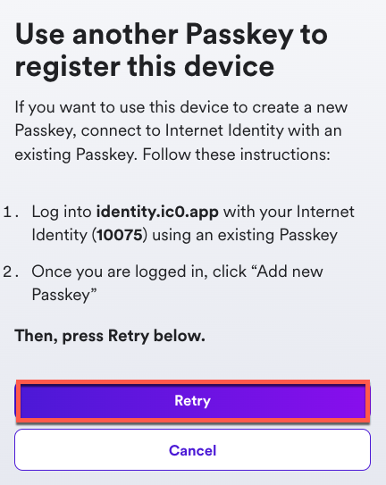 How do I use Internet Identity to connect from a new device? – Internet Identity