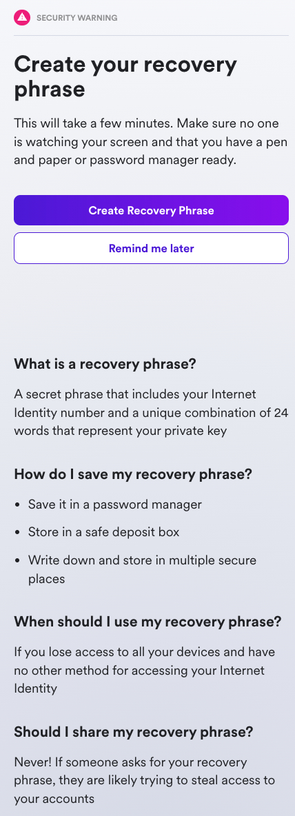 How do I create an Internet Identity? – Internet Identity