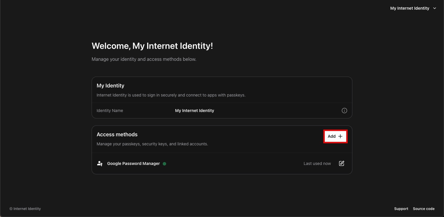 How do I add a Passkey to my Internet Identity 2.0 on a new device? – Internet Identity
