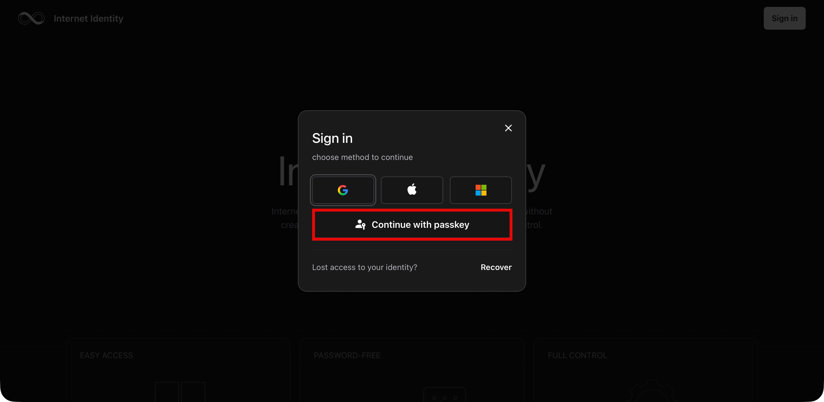 How do I migrate from Legacy Identity to Internet Identity 2.0 ...